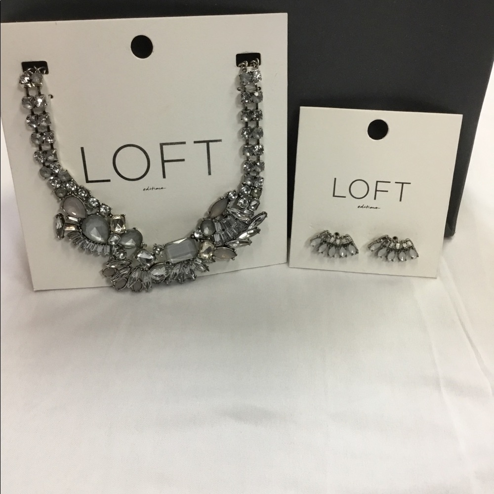 Loft Statement Necklace And Earrings Set Like New - Gem